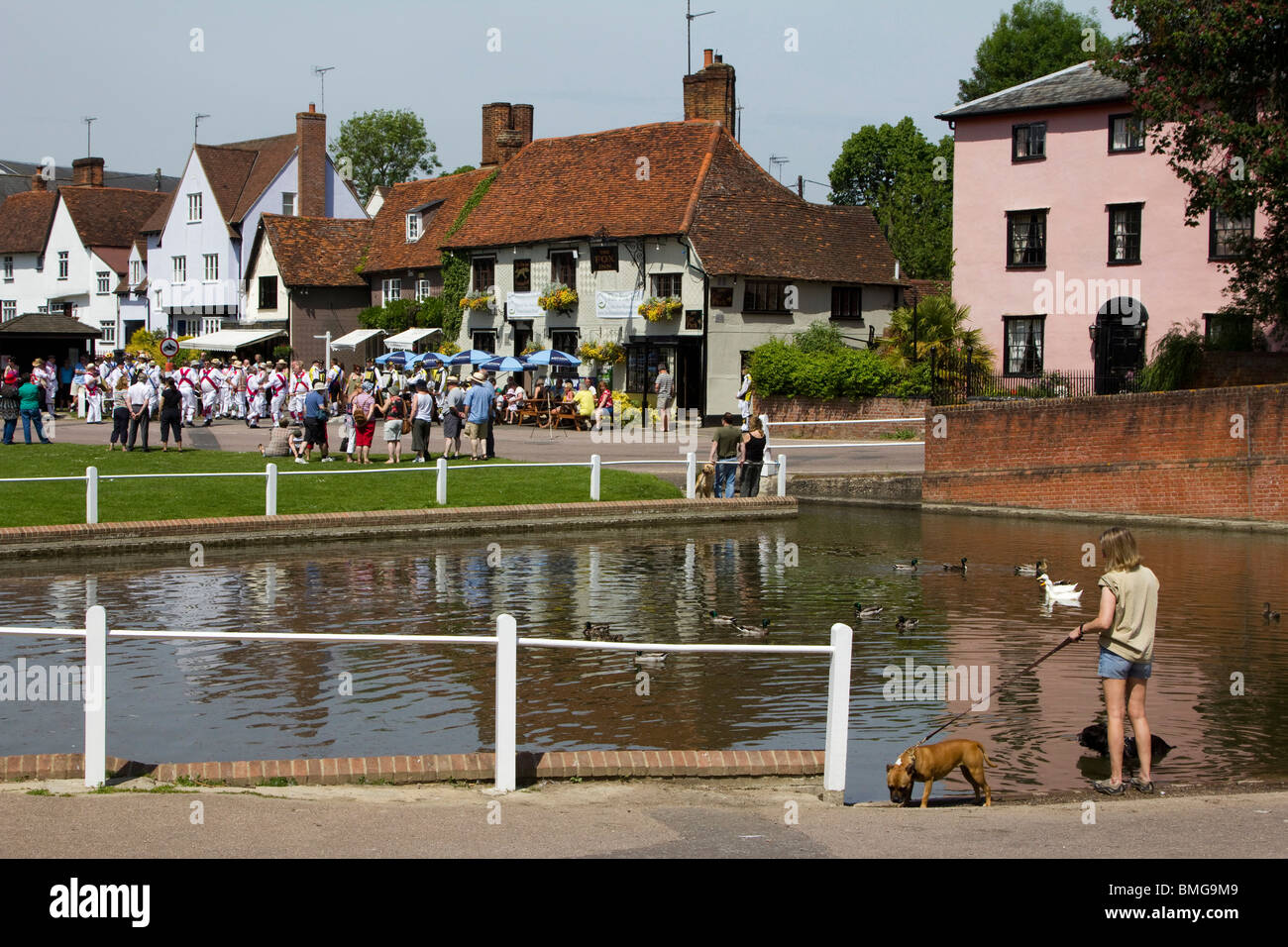 morris dancers at finchingfield village essex england Stock Photo - Alamy