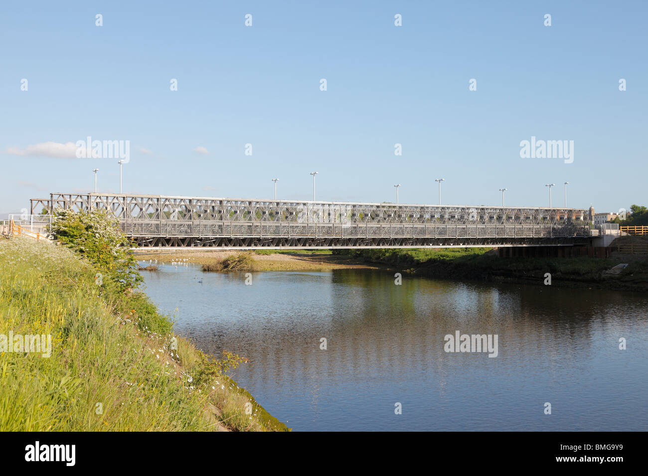 Workington temporary road bridge over the river Derwent. Which replaces ...