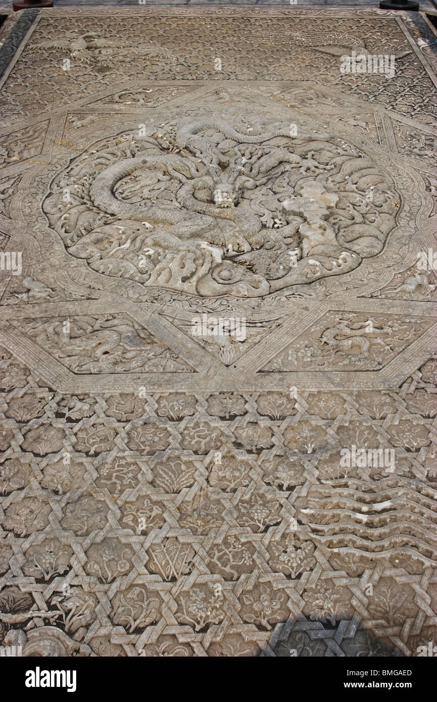 Exquisitely carved marble platform in front of the Palace Of Heavenly ...