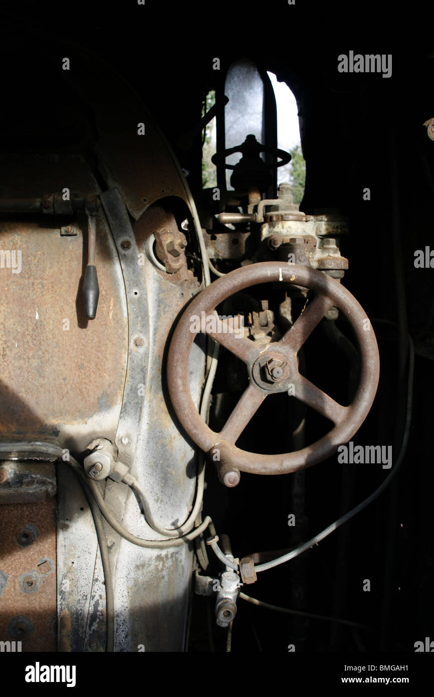 inside the cab of old abandoned locomotive steam train in italy Stock ...