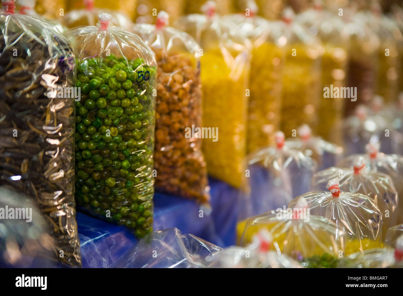 A Display Of Dried Goods At A Market Stock Photo - Alamy