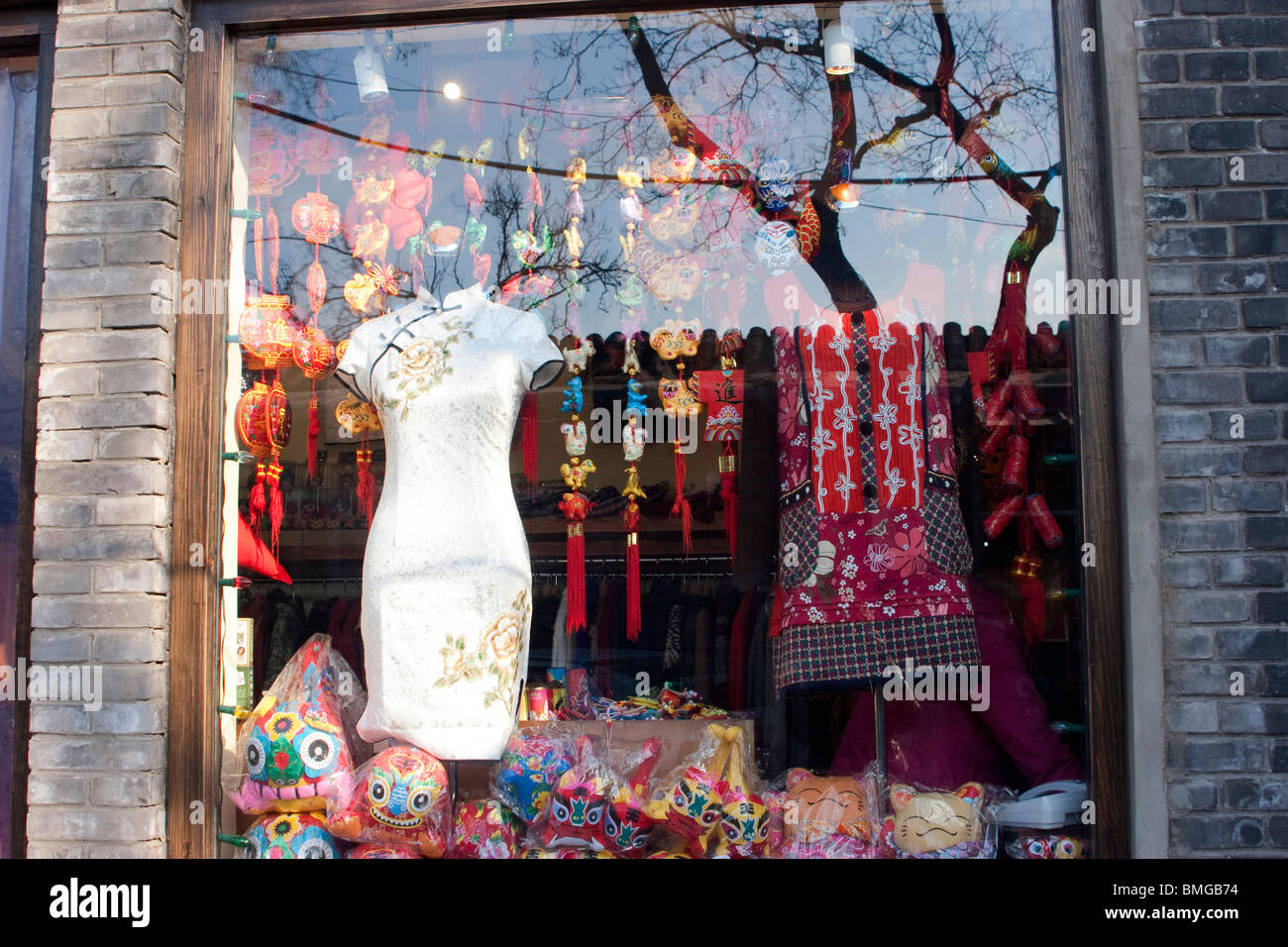 Shop window of a clothing store, Nanluoguxiang Street, Beijing, China ...
