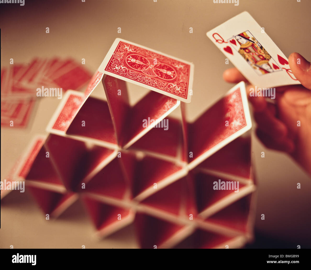 House shape of cards gamble hi-res stock photography and images - Alamy