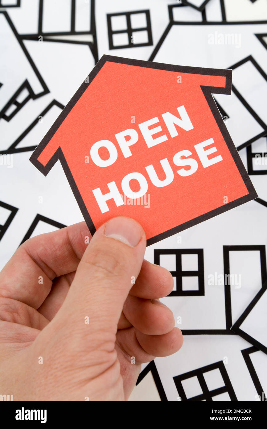 red home sign, Real Estate business Concept Stock Photo - Alamy