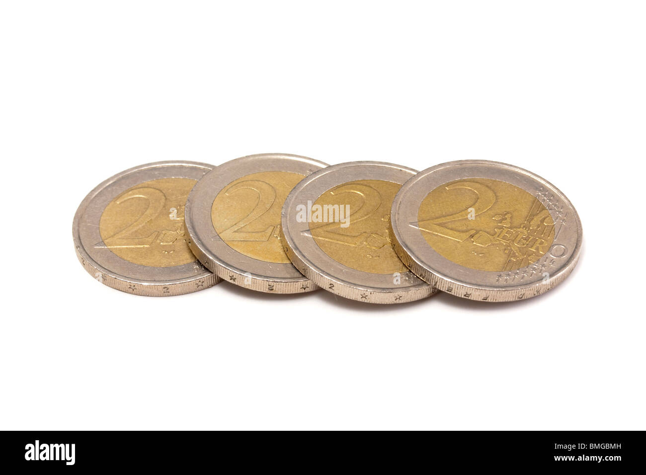 Euro coins isolated on white Stock Photo - Alamy