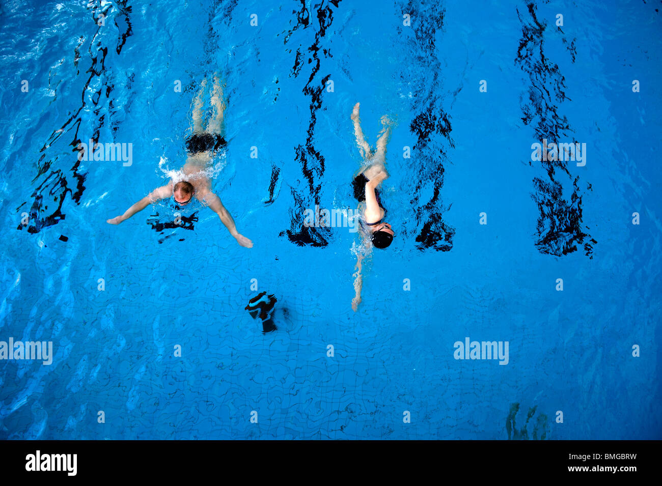 Swimmers in a pool Stock Photo - Alamy