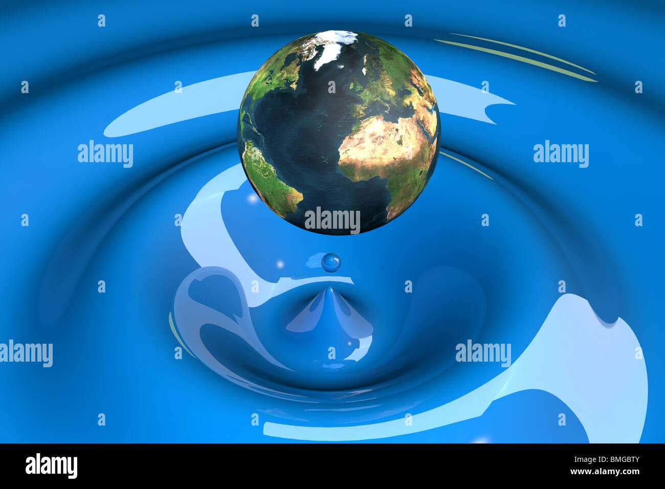 water blue drop planet world 3d illustration Stock Photo - Alamy