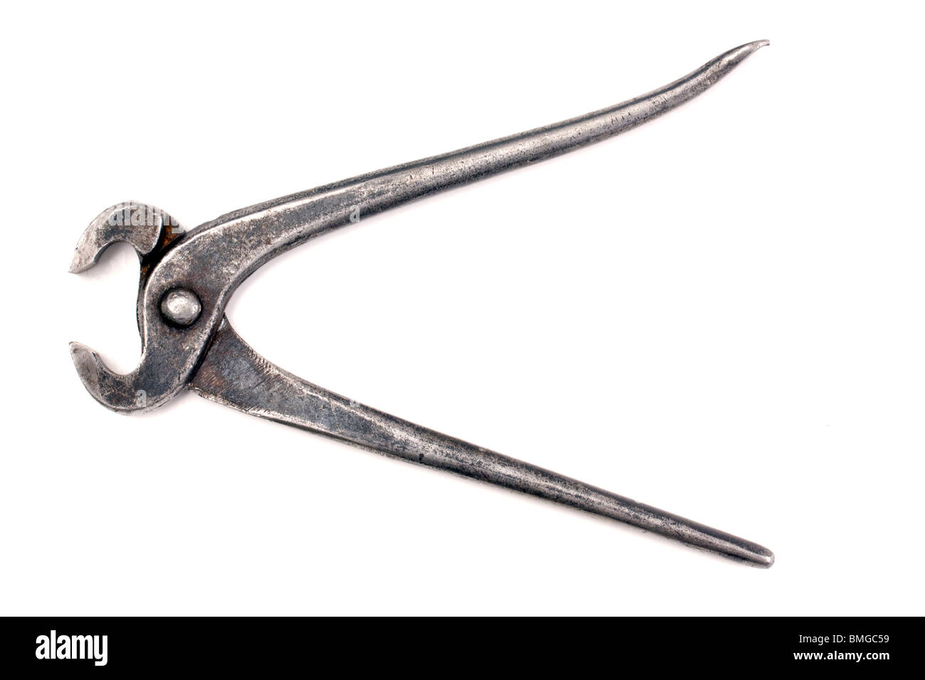 Black iron cutting tongs isolated on a white background Stock Photo - Alamy