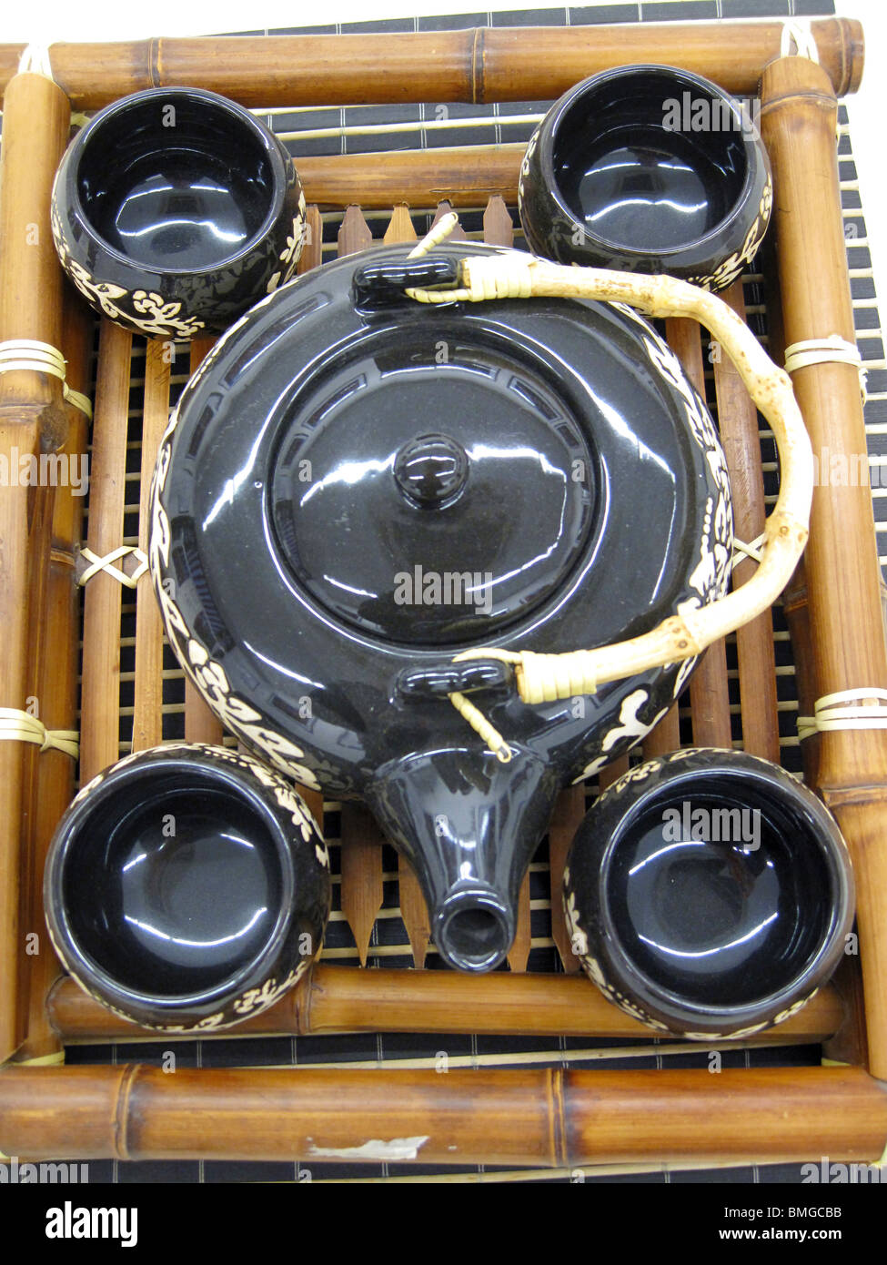 Black porcelain tea set, Tianzifang Art Street, Shanghai, China Stock ...