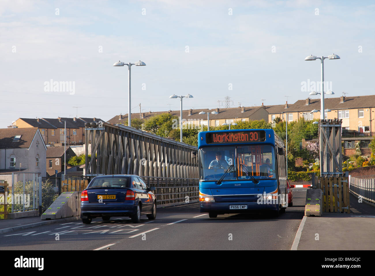 Workington temporary road bridge over the river Derwent. Which replaces ...