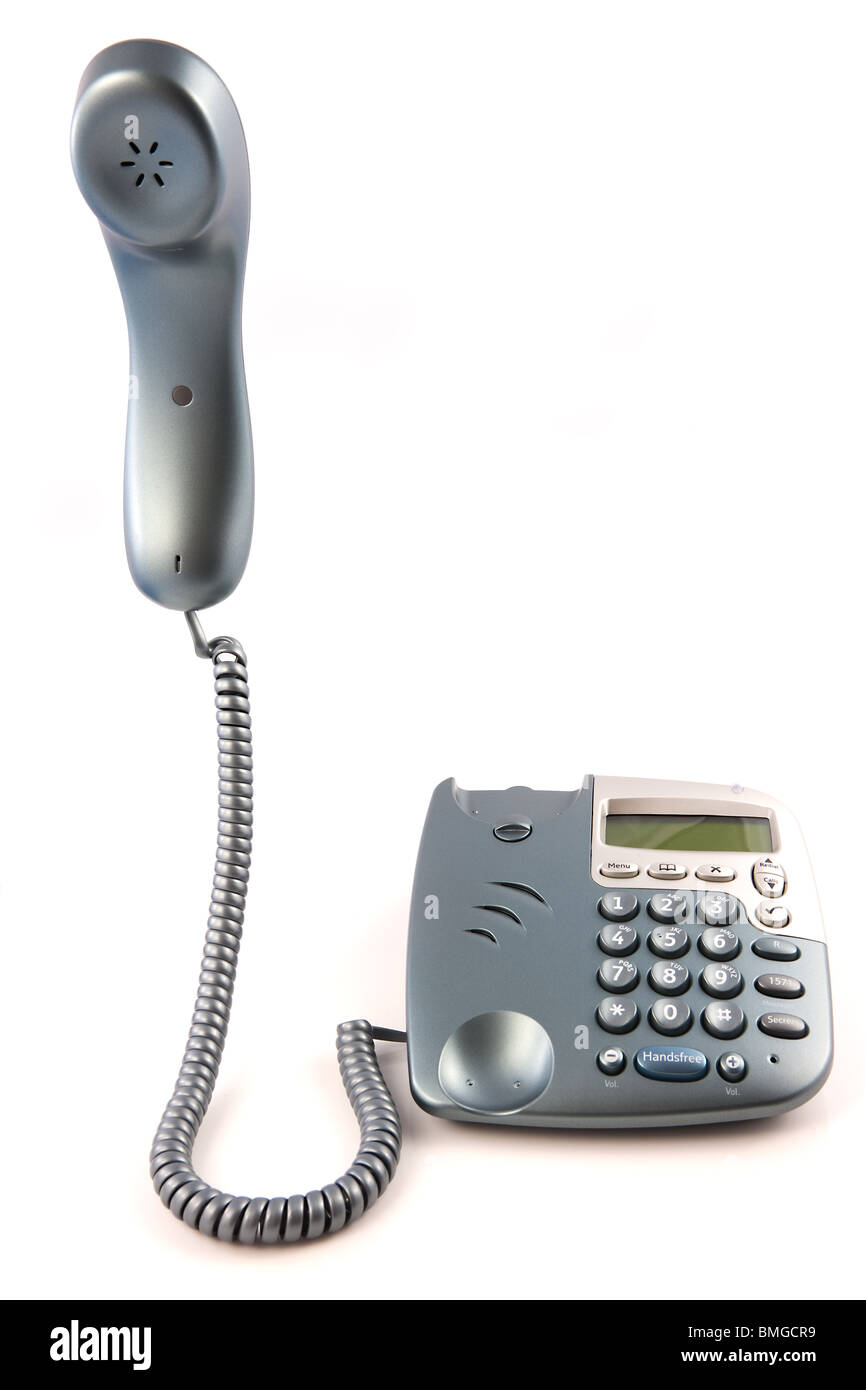 Telephone with receiver of the hook on a white background Stock Photo ...