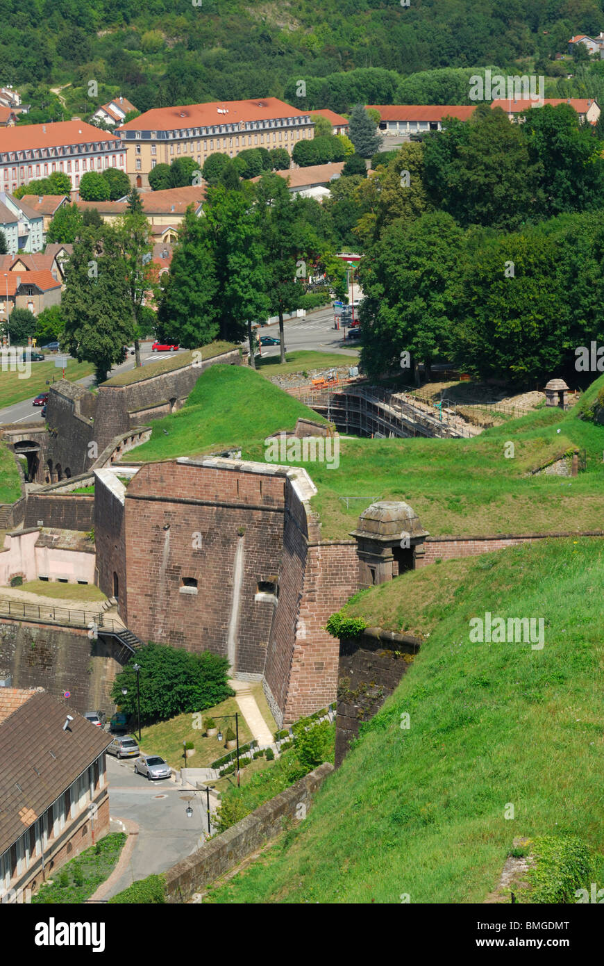 Fortifications walls of Belfort citadel built by Vauban. Belfort ...