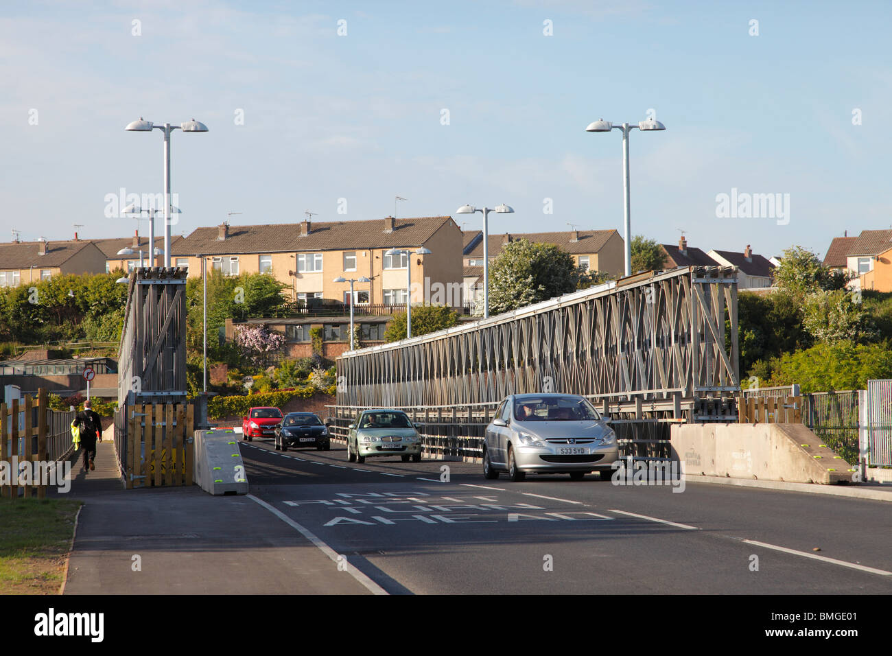 Workington temporary road bridge over the river Derwent. Which replaces ...