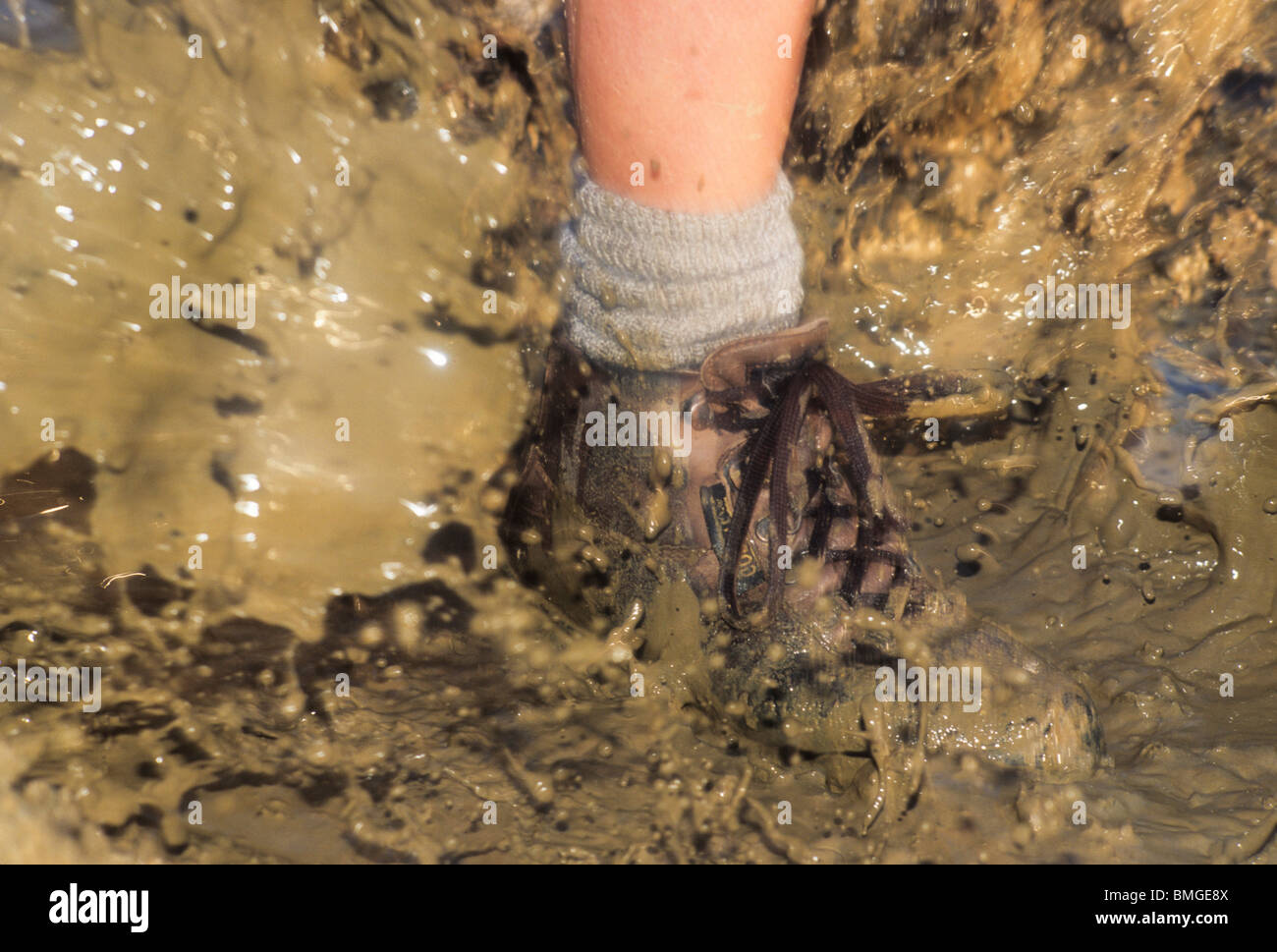 Boot splashing in water Stock Photo - Alamy