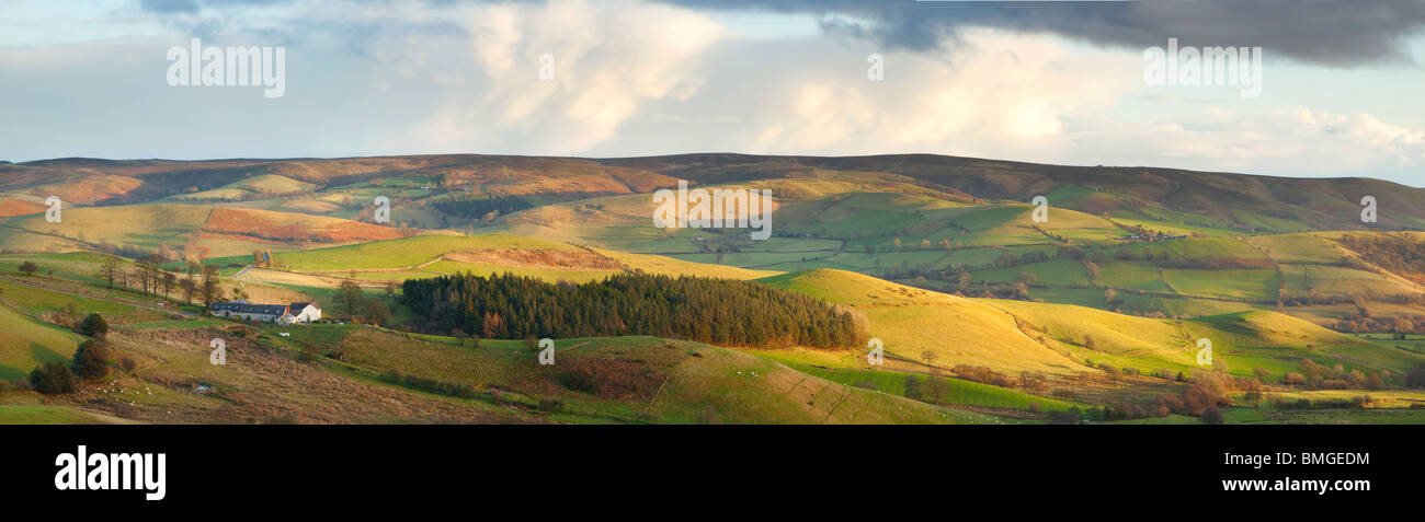 Panorama of the Long Mynd from the Stiperstones, Shropshire, England ...