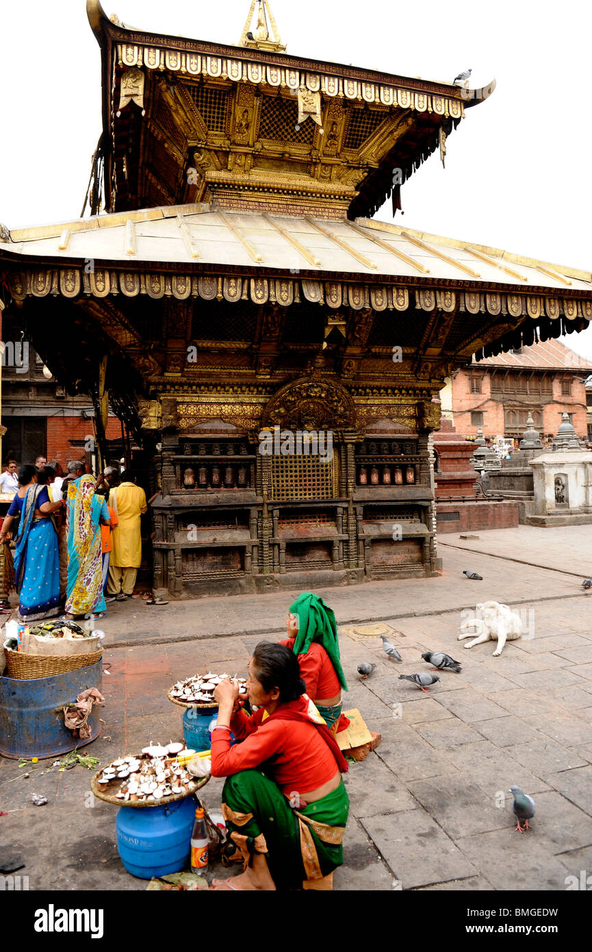 pilgrims and food sellers at hariti(ajima) temple,swayambhunath ...