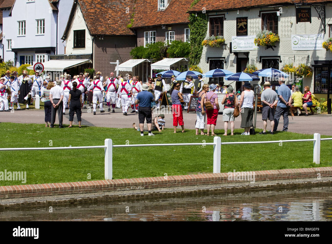 morris dancers at finchingfield village essex england Stock Photo - Alamy