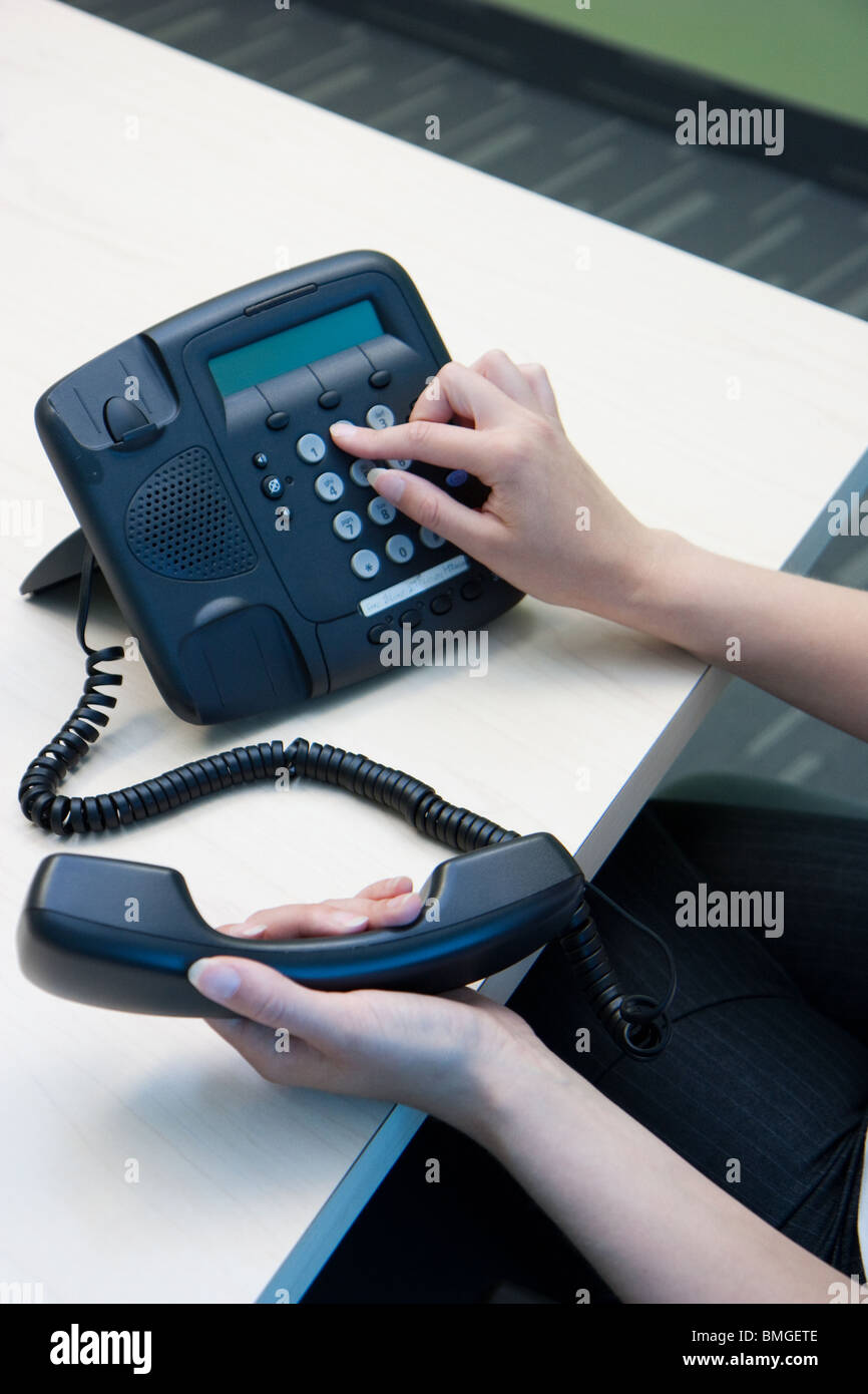 business woman finger making phone call dialing Stock Photo - Alamy
