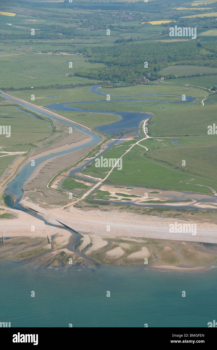 aerial photograph of Cuckmere haven, east Sussex, England Stock Photo ...