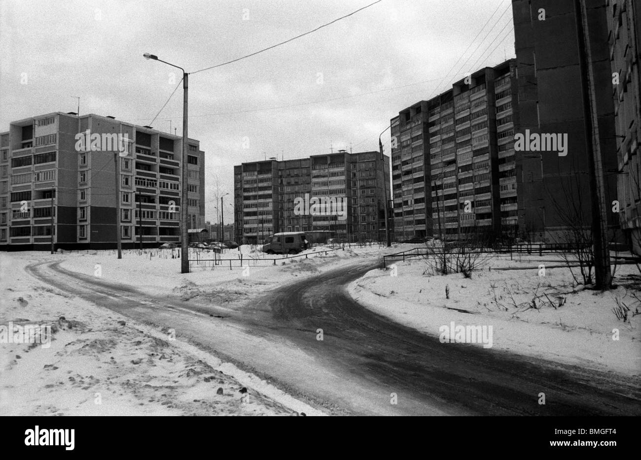 Lamp post road Black and White Stock Photos & Images - Alamy