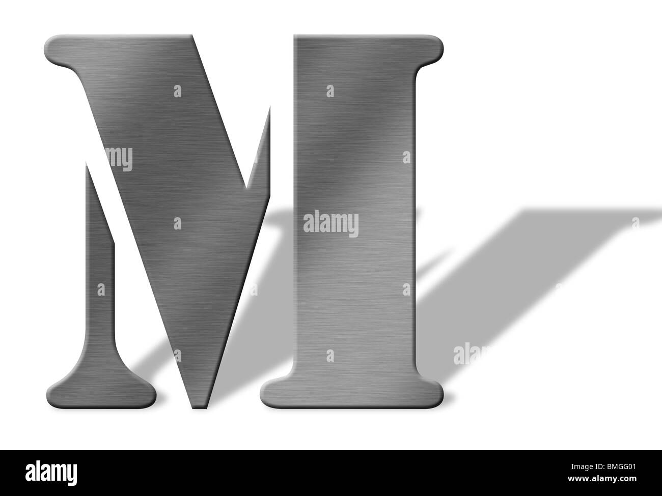3D Aluminum letters of the alphabet. Isolated with shadow on white ...