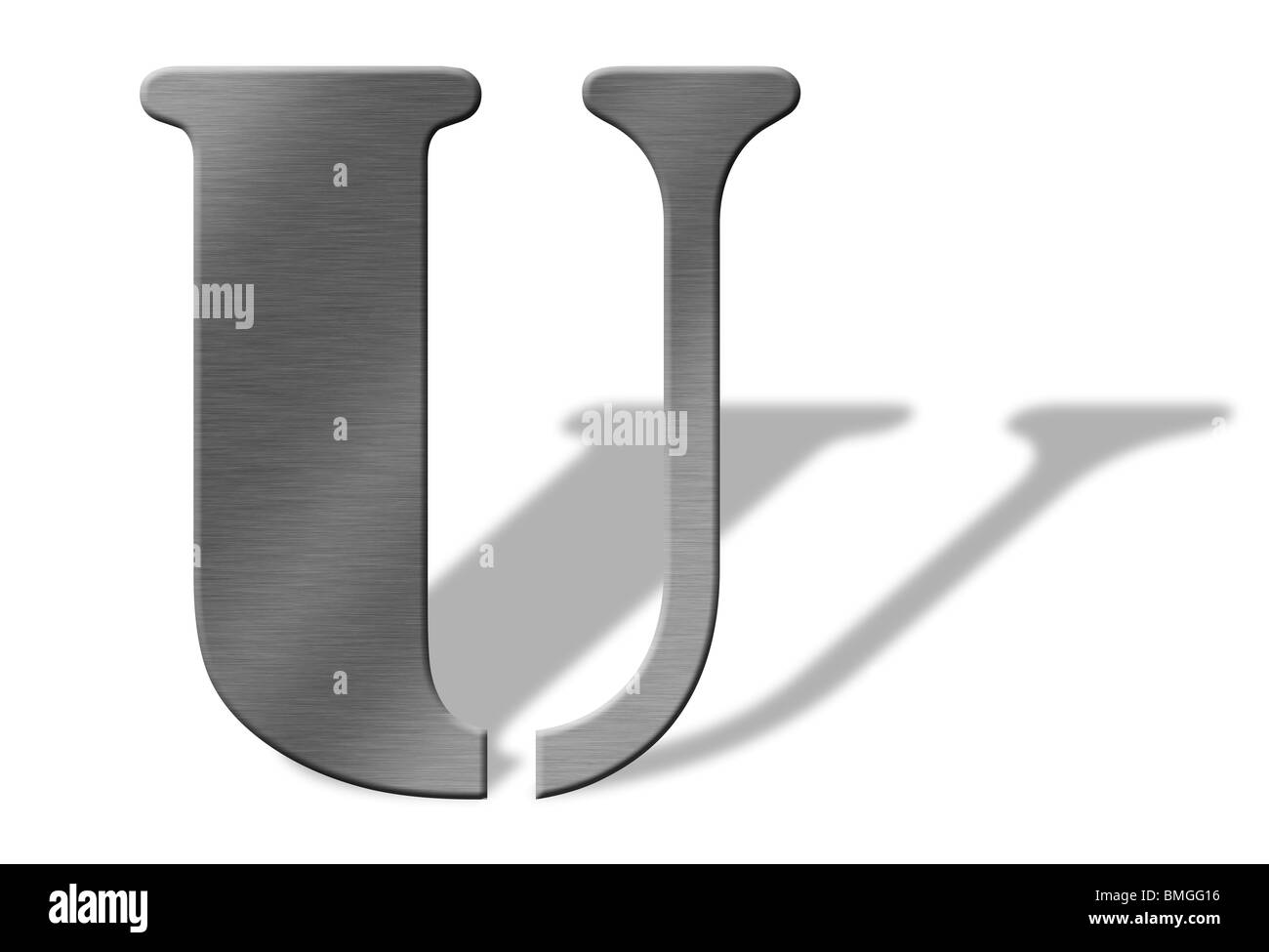 3D Aluminum letters of the alphabet. Isolated with shadow on white ...