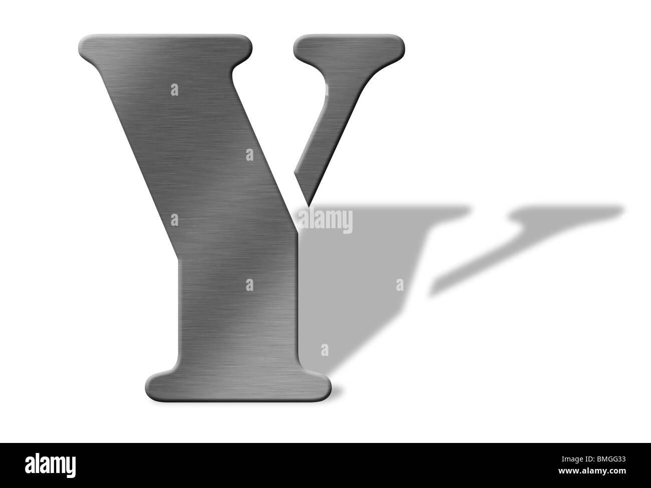 3D Aluminum letters of the alphabet. Isolated with shadow on white ...