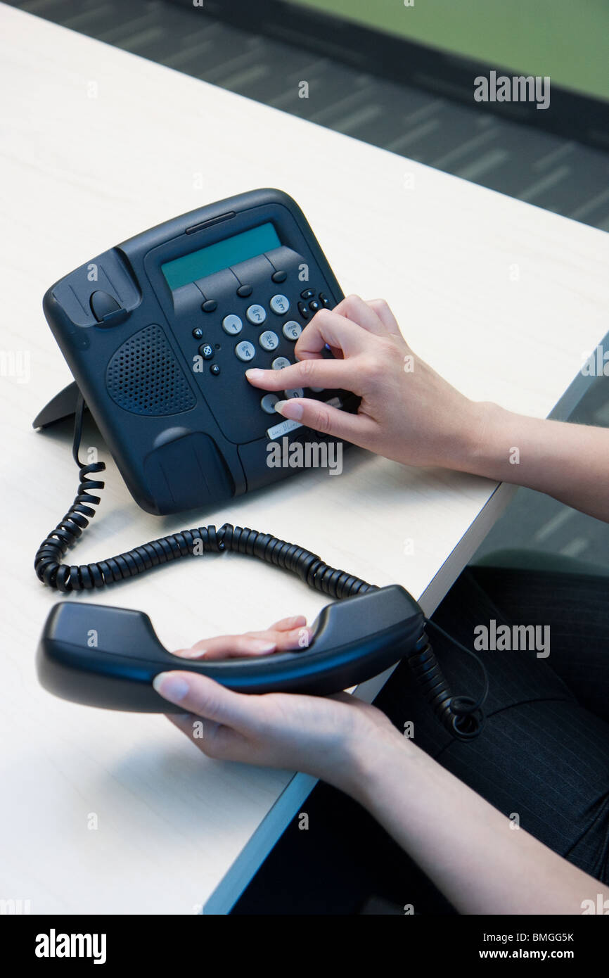 business woman finger making phone call dialing Stock Photo - Alamy
