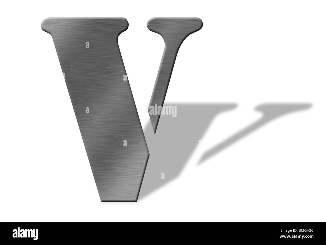 3D Aluminum letters of the alphabet. Isolated with shadow on white ...
