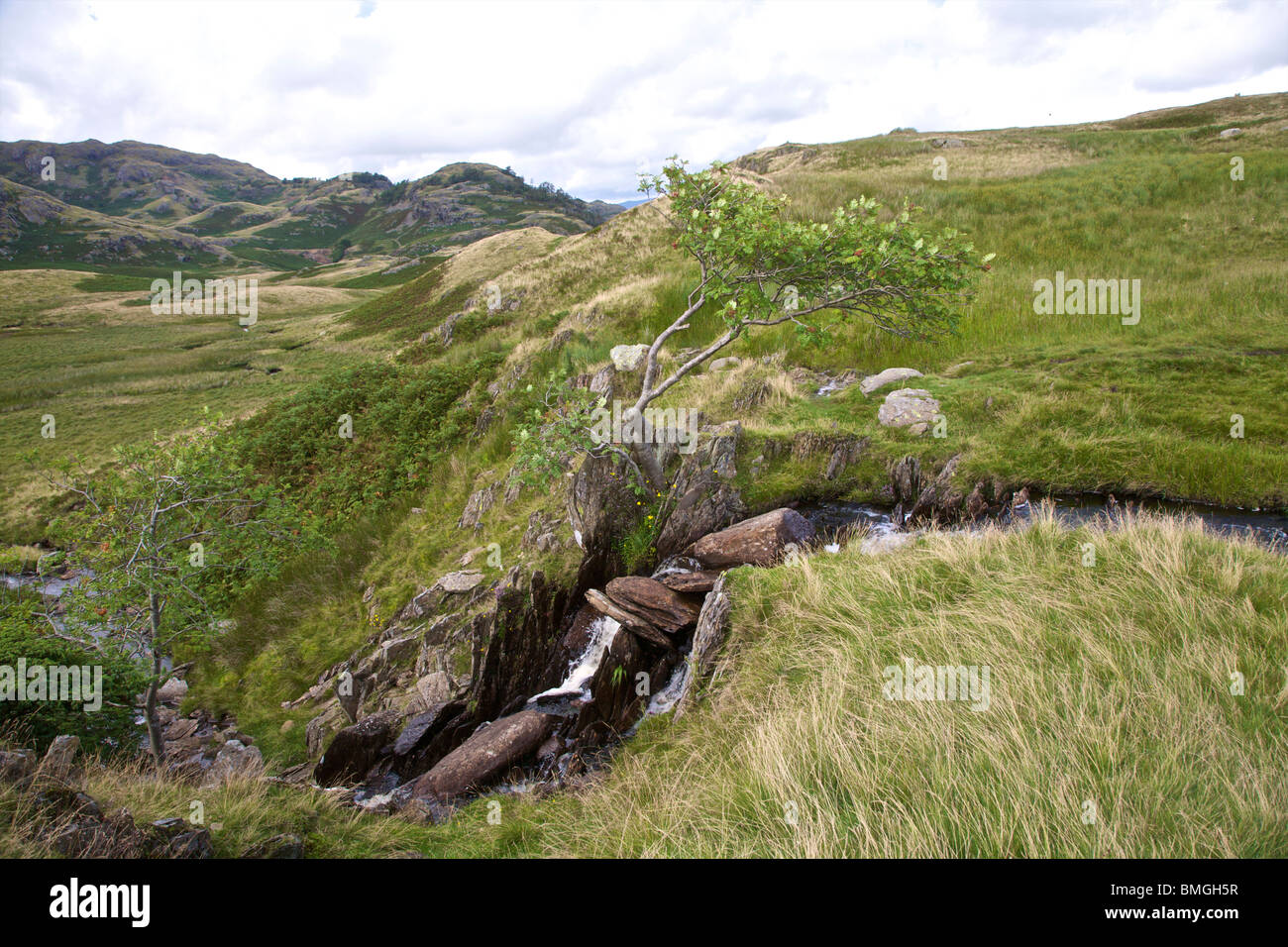 Stream and hills in Cumberland Lake District England Stock Photo - Alamy