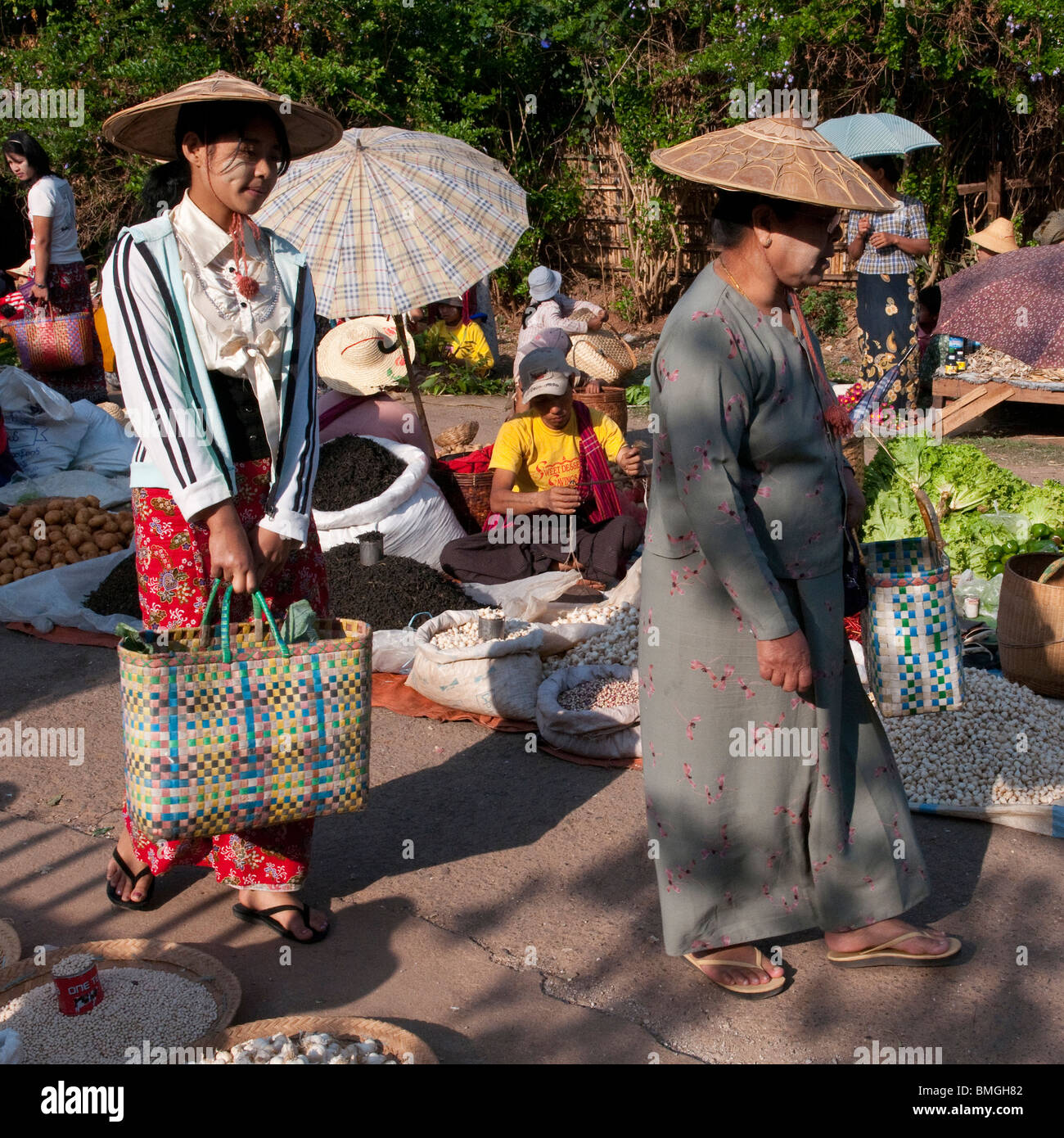 Myanmar. Burma. Shan State. Kalaw. Weekly vegetable Market Stock Photo ...
