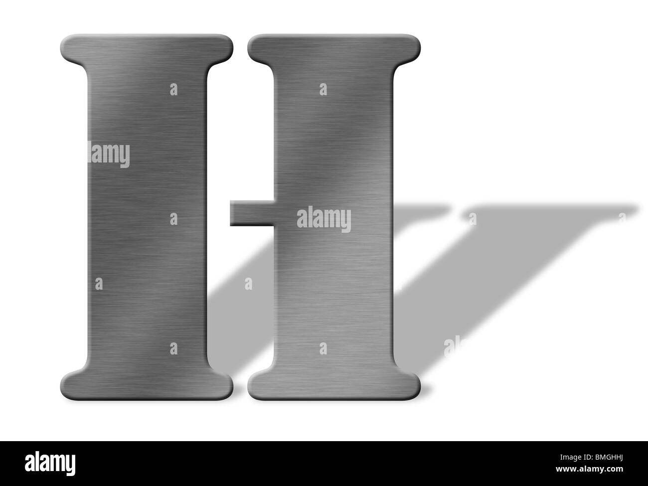 3D Aluminum letters of the alphabet. Isolated with shadow on white ...