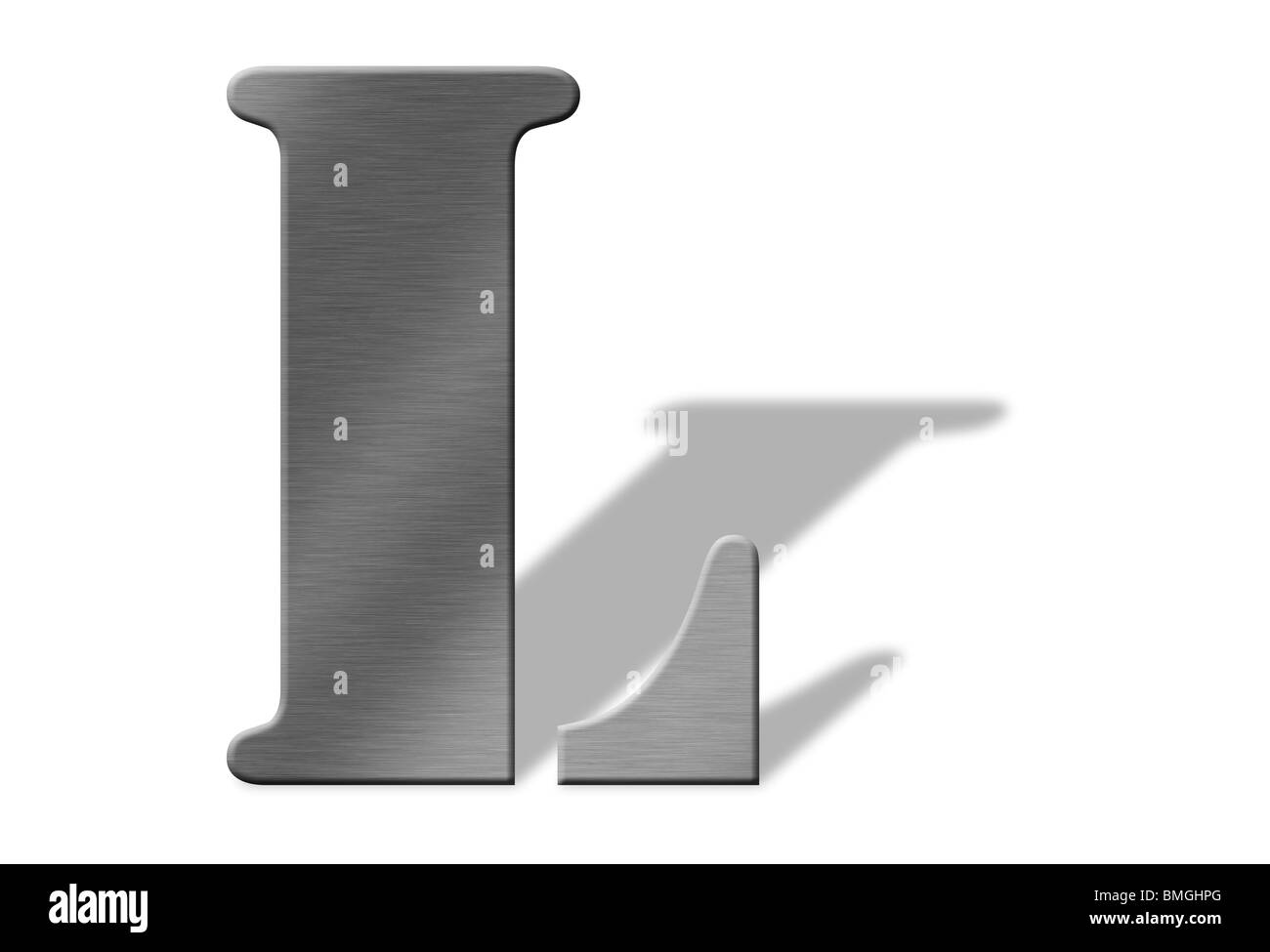 3D Aluminum letters of the alphabet. Isolated with shadow on white ...