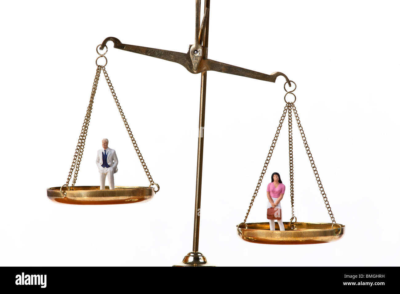 Man and woman on scale, symbol for equality Stock Photo - Alamy