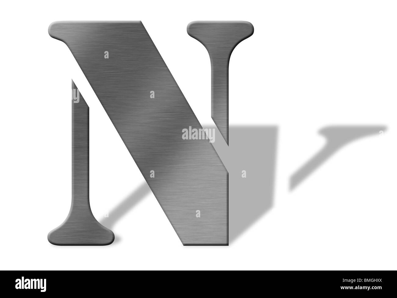 3D Aluminum letters of the alphabet. Isolated with shadow on white ...