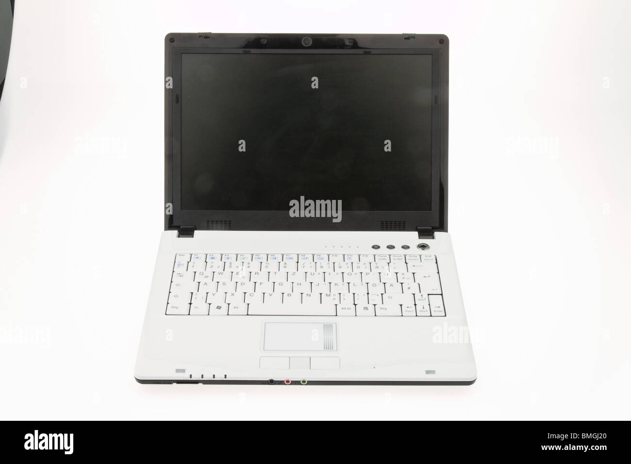 White laptop computer. Isolated on white background Stock Photo - Alamy