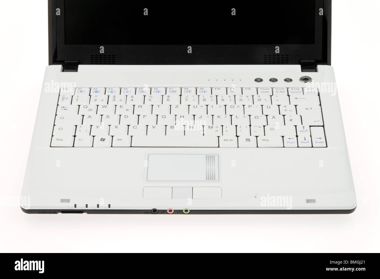 White laptop computer. Isolated on white background Stock Photo - Alamy