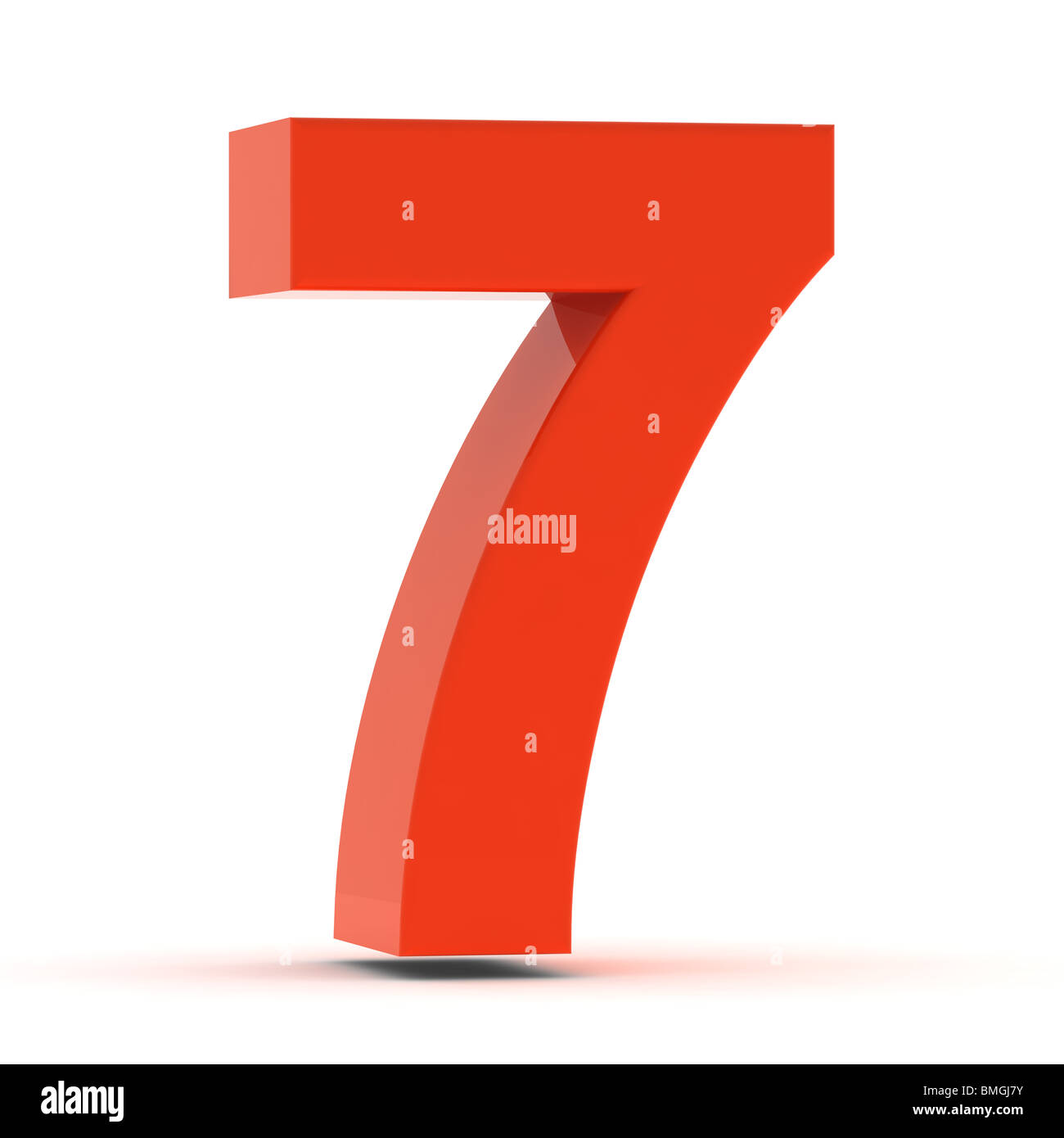 The Number 7 - Red Plastic Stock Photo - Alamy