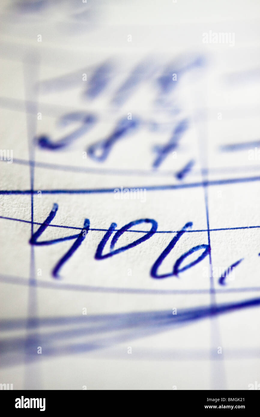 A handwritten statement as evidence of accounting Stock Photo - Alamy