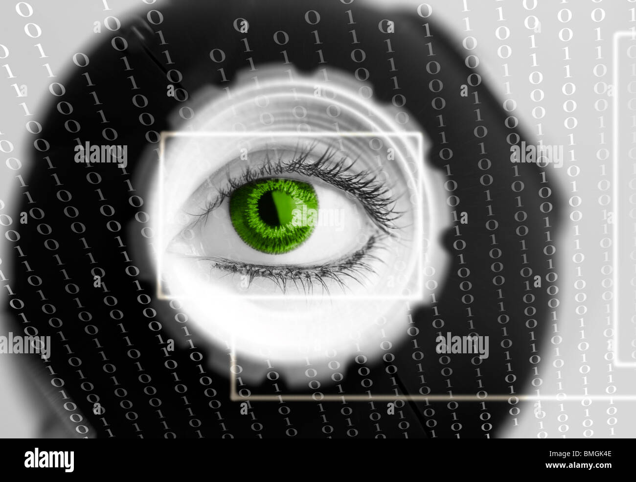 Human eye with binary code hi-res stock photography and images - Alamy