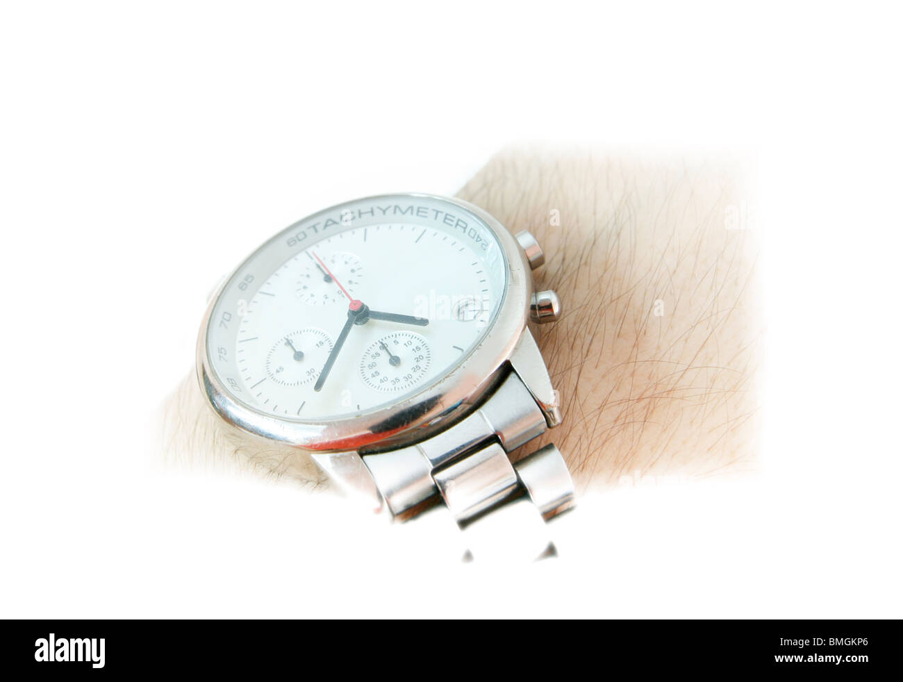 Beautiful Man watch with white background. Close up photo Stock Photo ...
