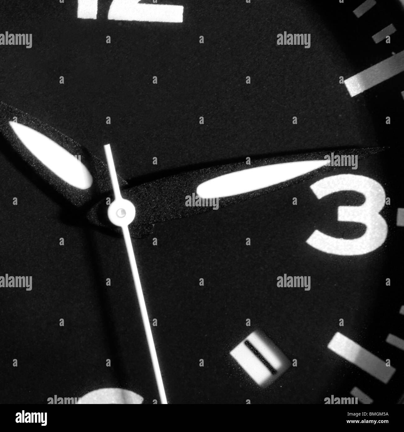 Black and white clock. Time running concept Stock Photo - Alamy
