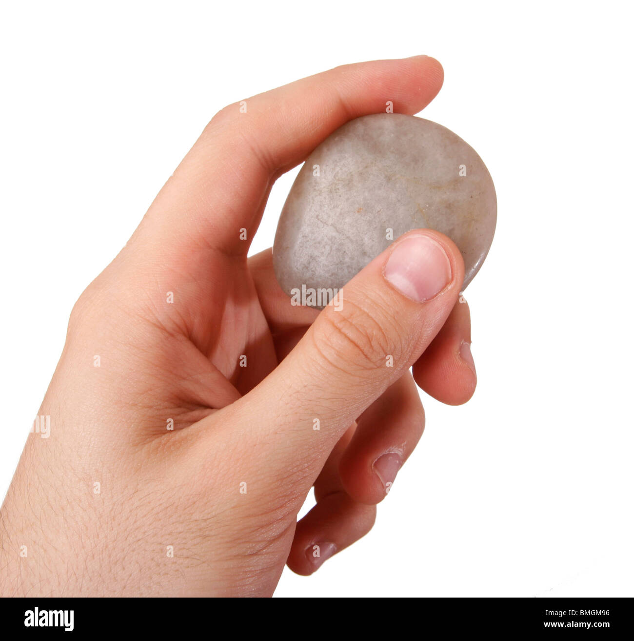 Man holding some pieces of rocks. Isolate on white Stock Photo - Alamy