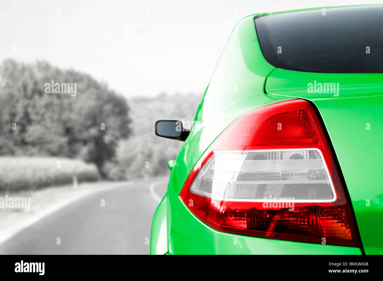 Car detail - back side, half. On the road Stock Photo - Alamy