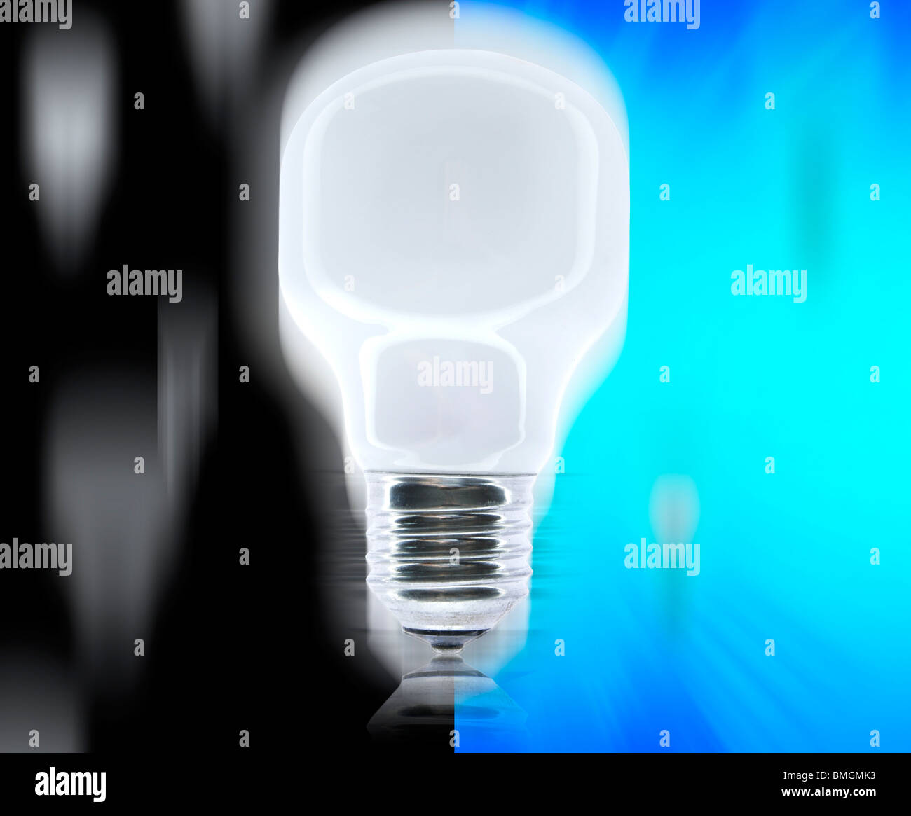 Picture of white bulbs falling Stock Photo - Alamy