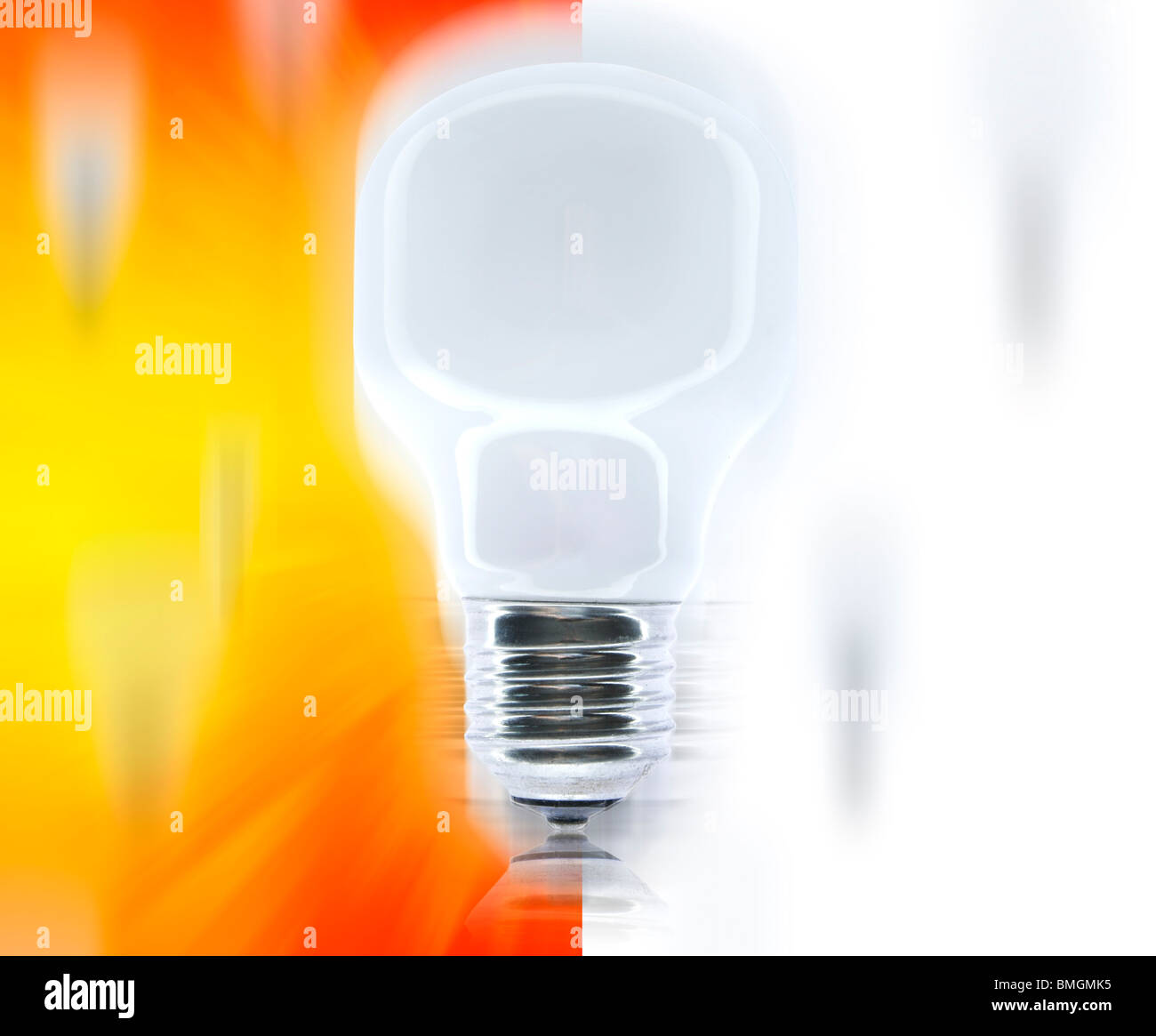 Picture of white bulbs falling Stock Photo - Alamy