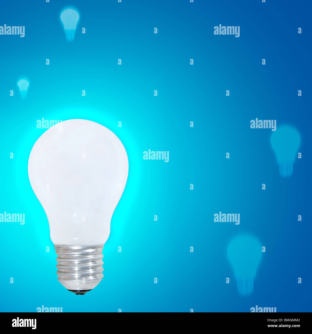 Picture of white bulbs falling Stock Photo - Alamy