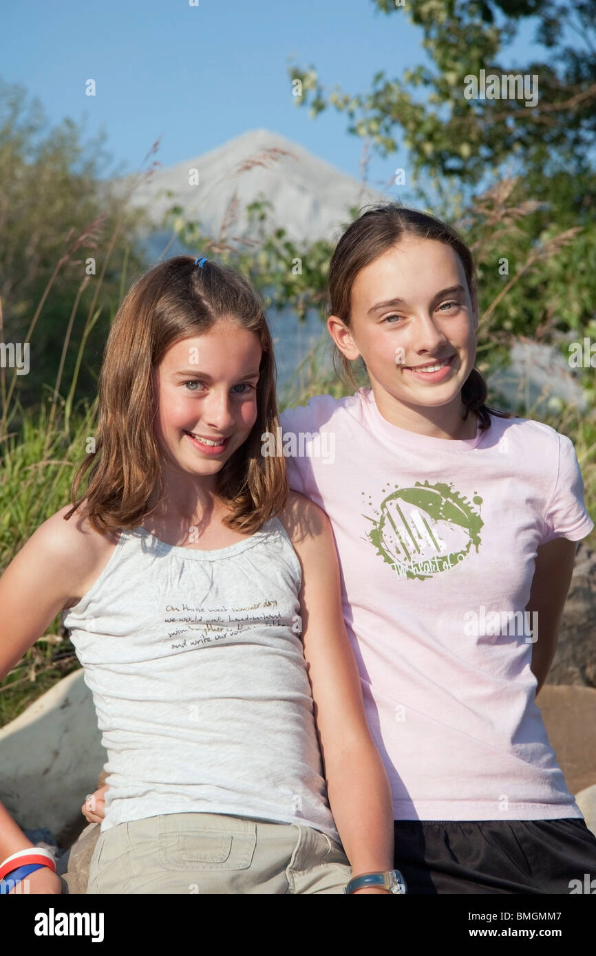 Kananaskis Country, Alberta, Canada; Two Girls Together In The ...