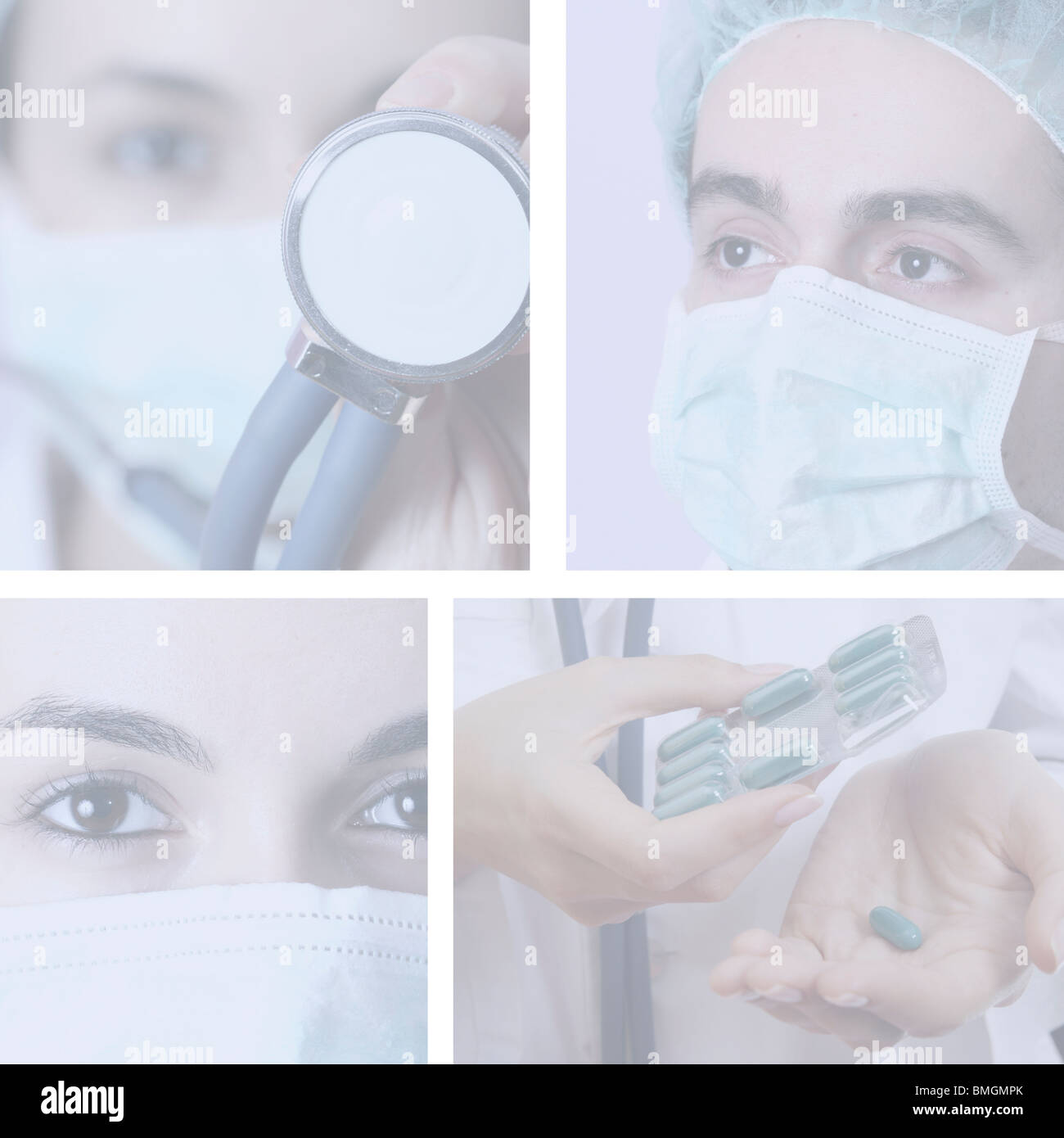 Professional young doctors at work. Collage Stock Photo - Alamy