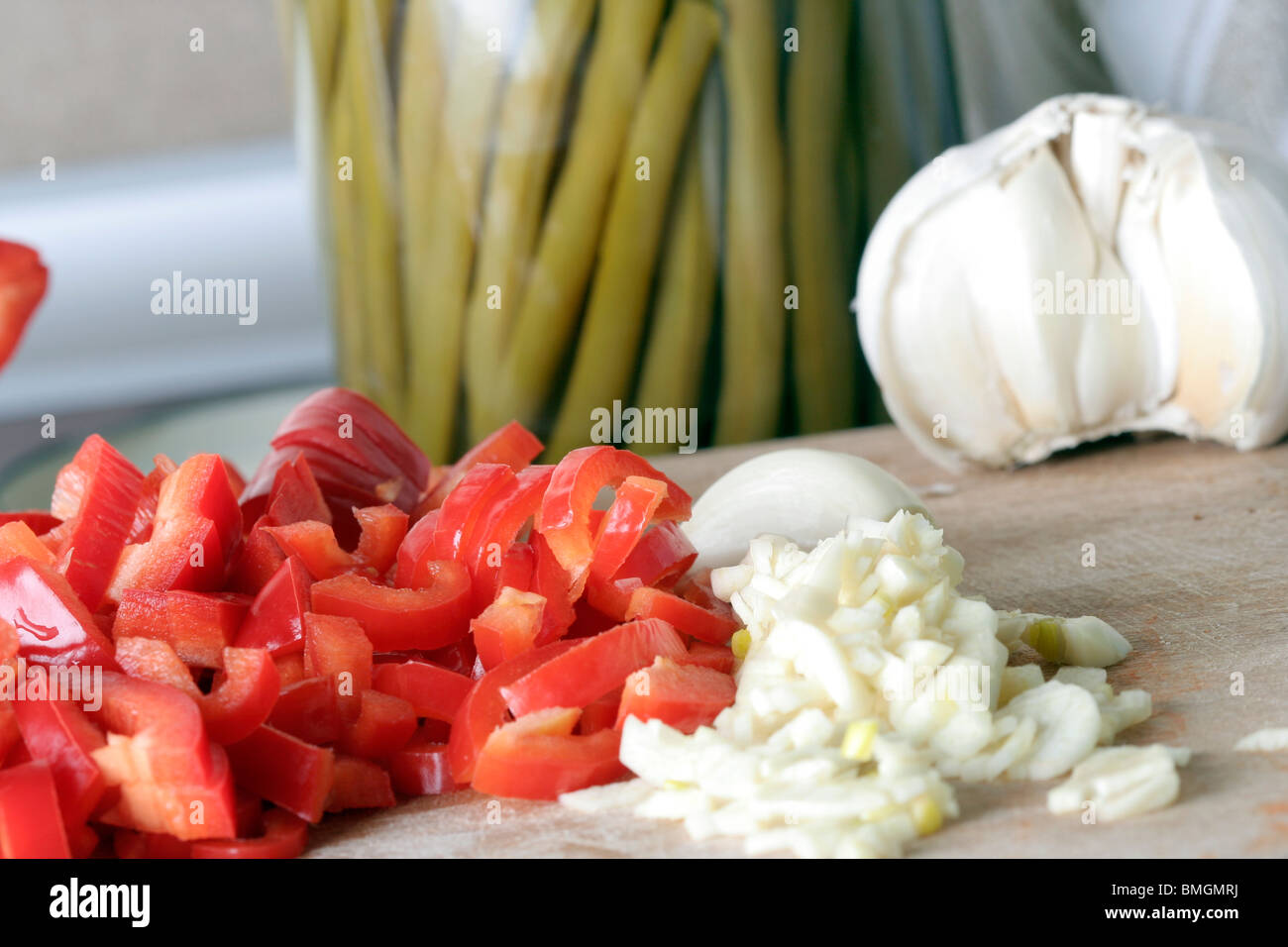 Vegetables cutted in small pieces Stock Photo - Alamy